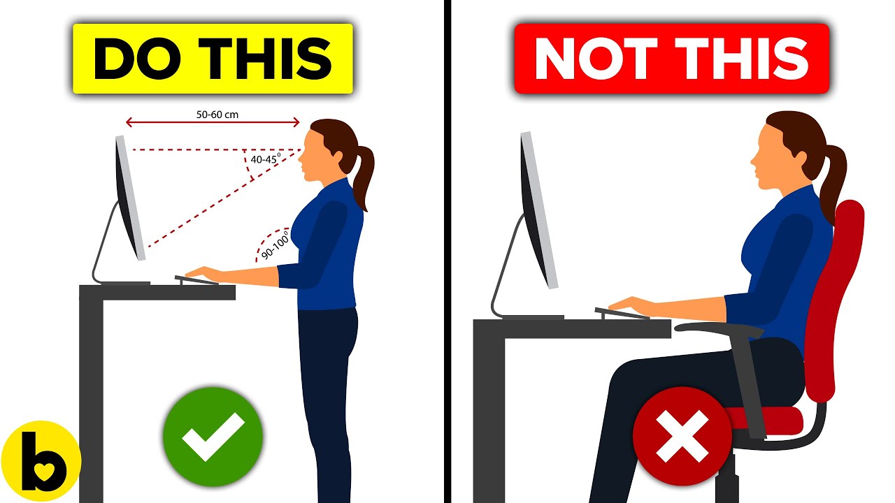 14 Ways To Stay Healthy If You Sit At A Computer All Day - YouTube