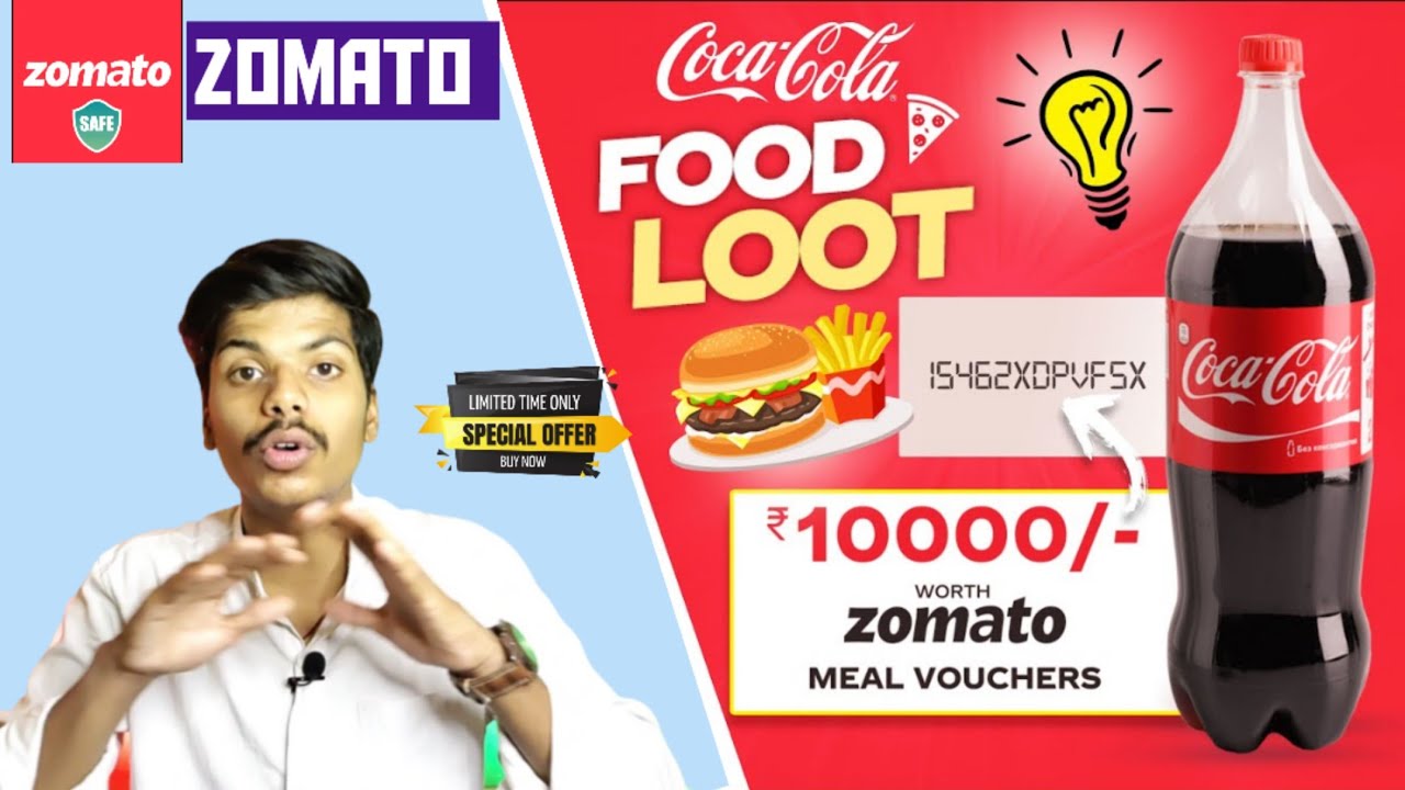 CocaCola Zomato offer | CocaCola get a chance to win upto 10000 Zomato ...