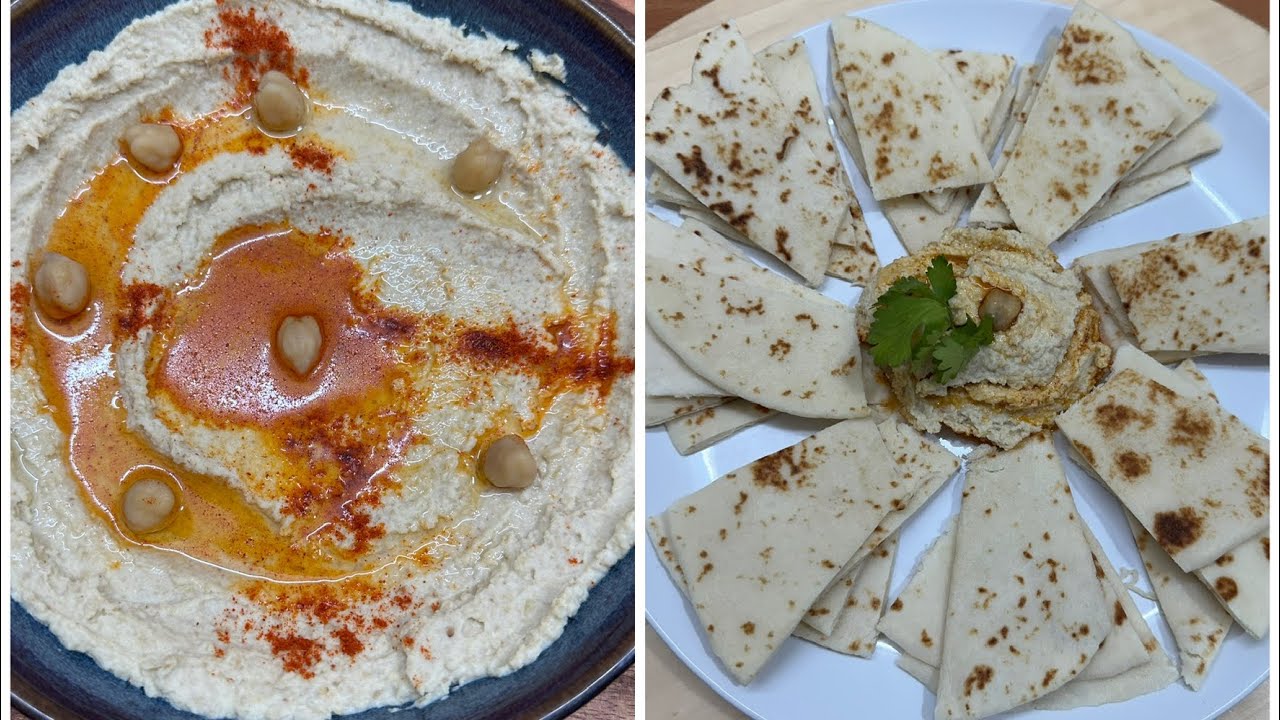 Delicious Peta Bread With Hummus Turkish Dish #recipe #food #cooking ...