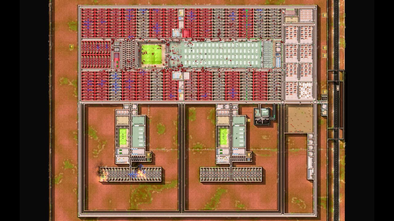 Prison Architect - Time lapse of inducing riot by turning power off ...