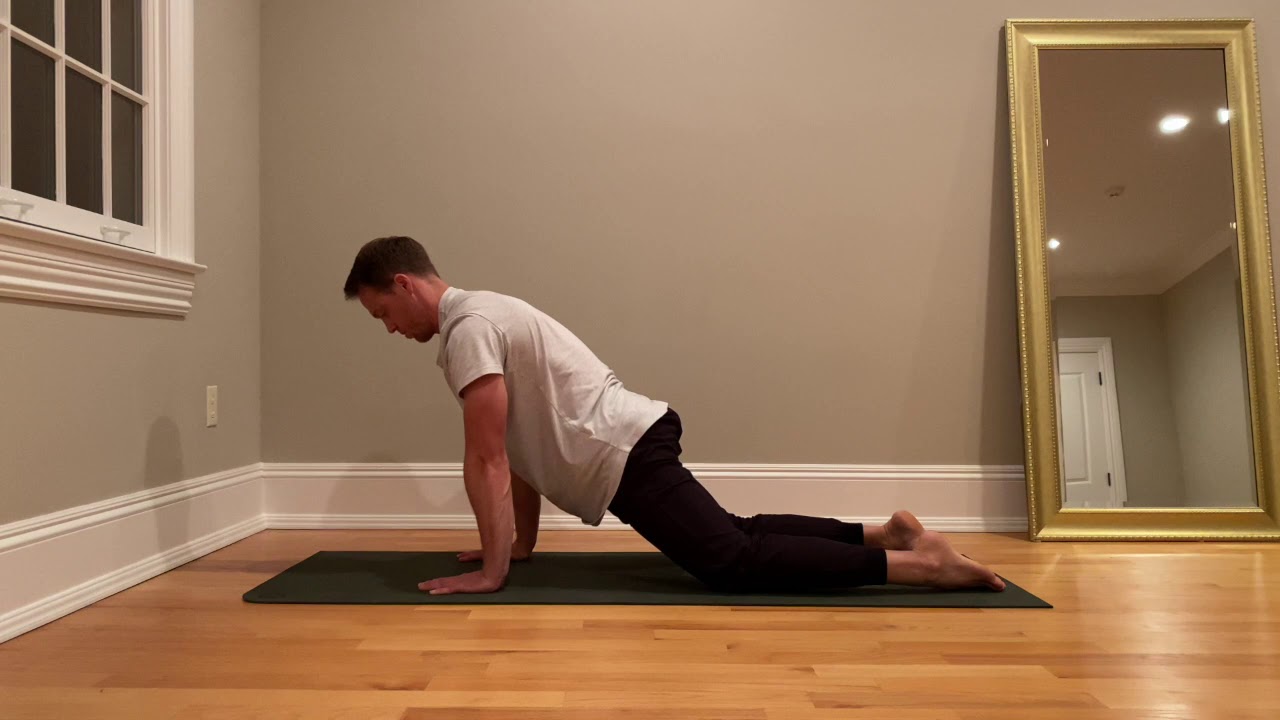 Child's Pose to High Half Front Plank Rocking - YouTube