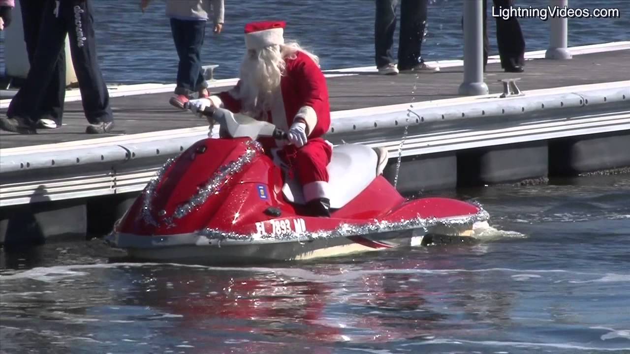 Santa Clause Arrives on a Jet Ski - YouTube
