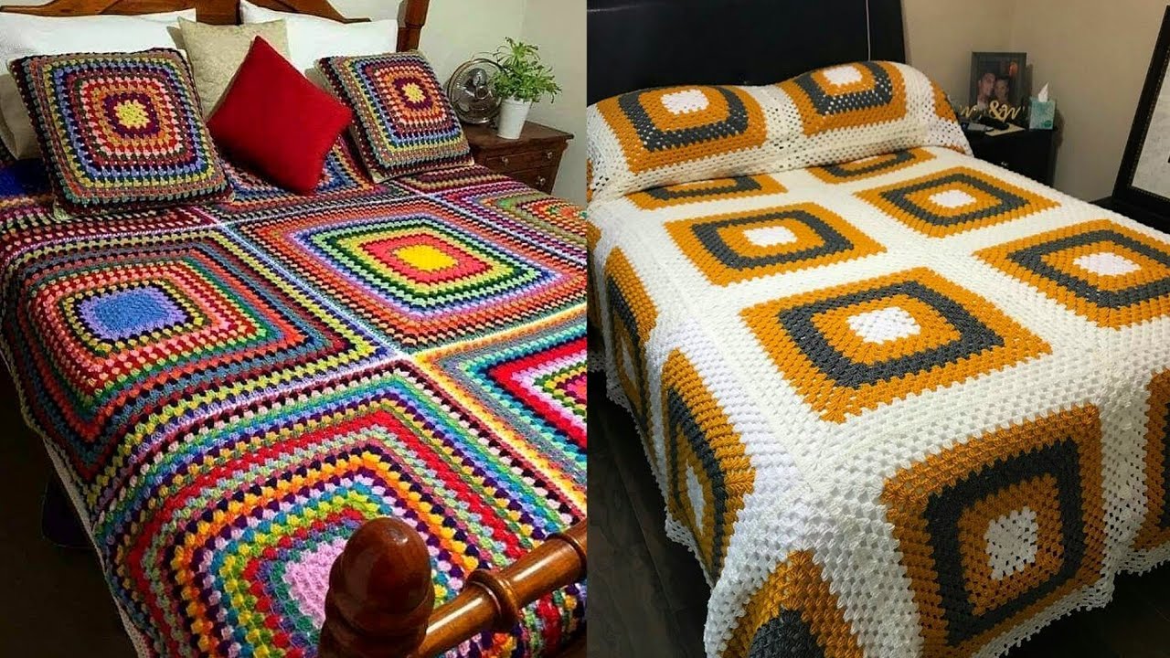 Beautiful and Attractive free Crochet bedsheets patterns Solid Color ...