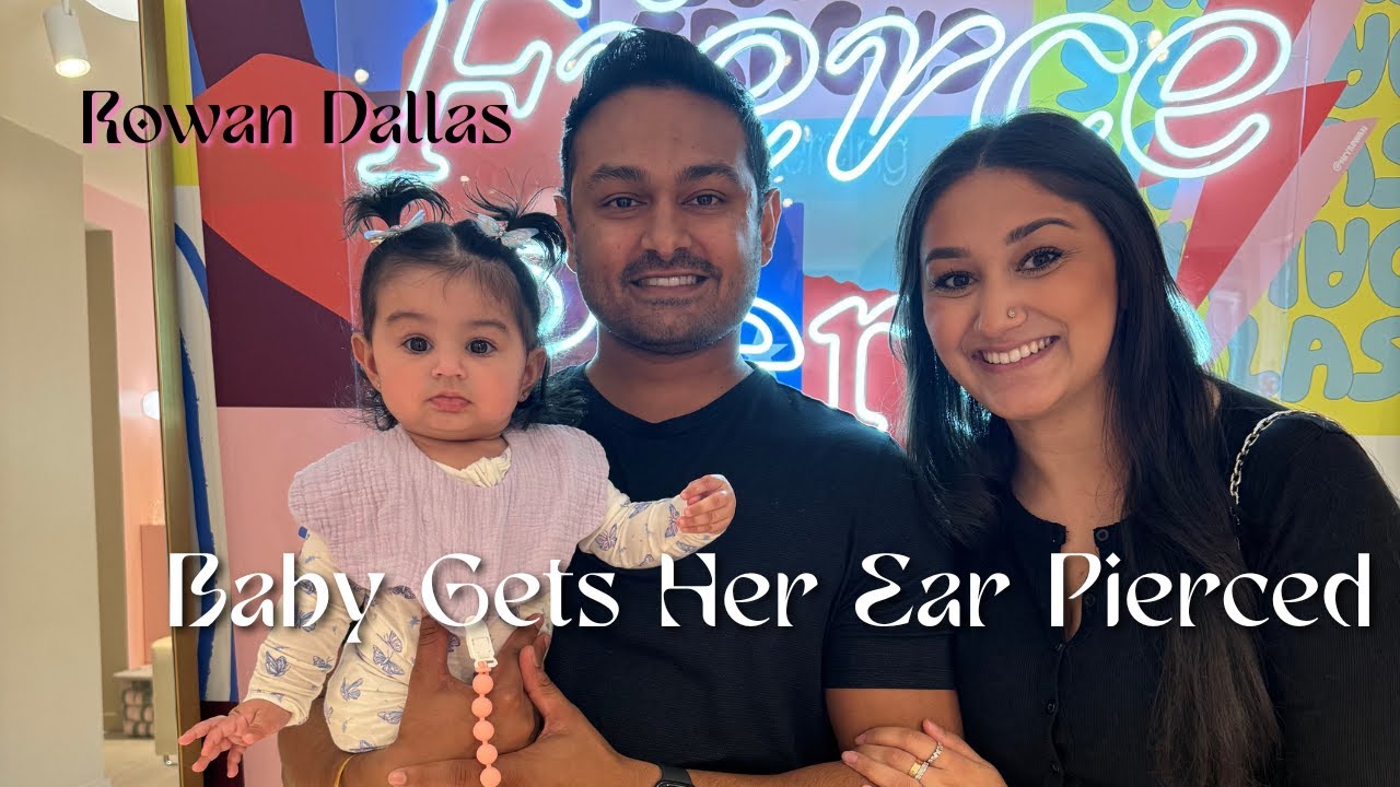 Baby Getting Her FIRST Ear Piercing! Rowan Dallas Texas - YouTube
