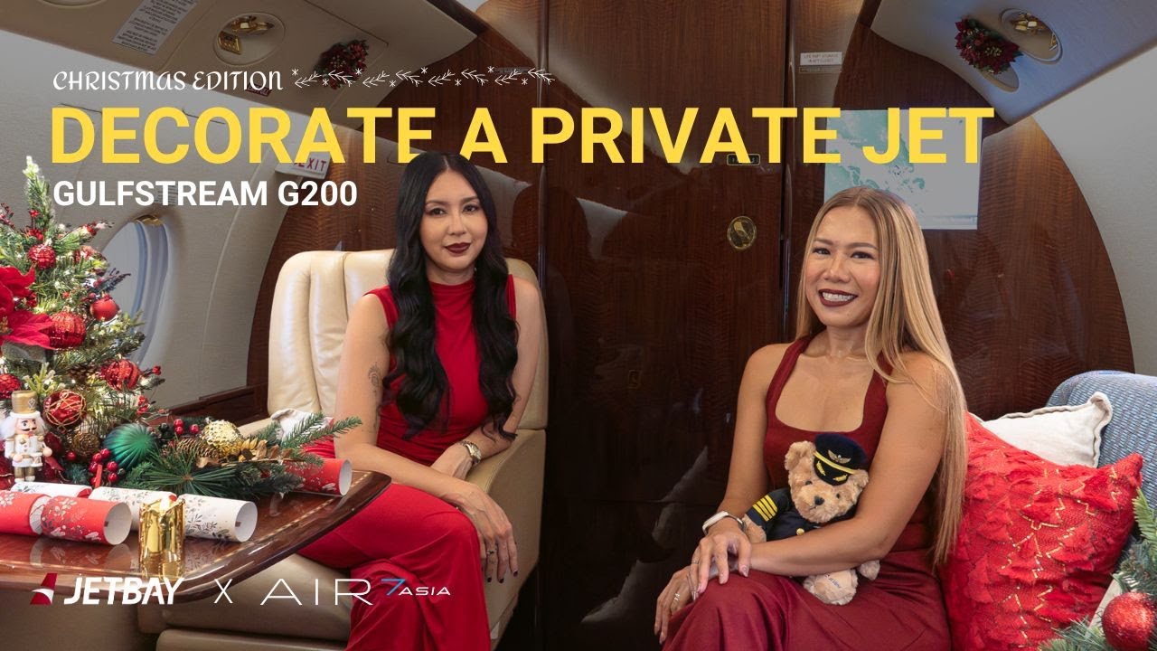Christmas on a Private Jet 🎄🛩️ | Decorate the Gulfstream G200 With Us ...