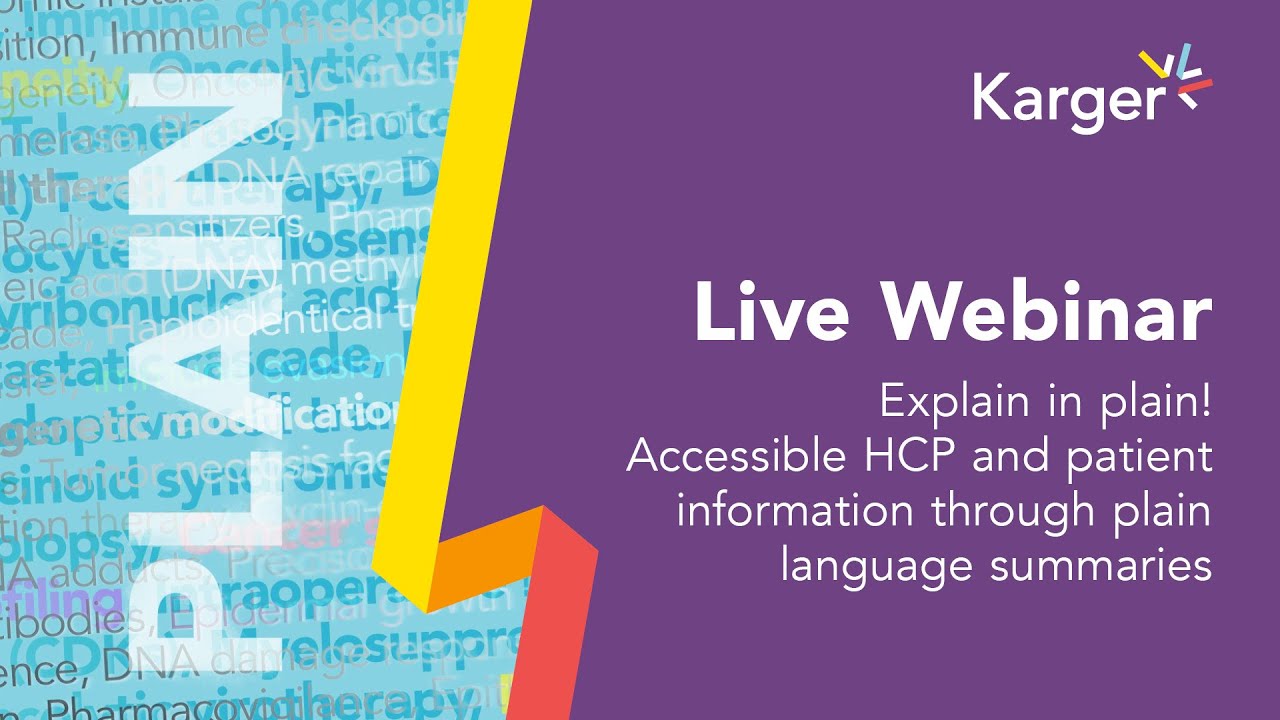 Live Webinar-Explain in plain! Accessible HCP & patient information ...