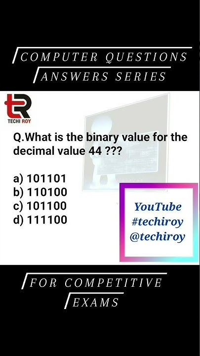 Computer Questions Answers Series for Competitive Exams | Binary Number Decimal Number ...