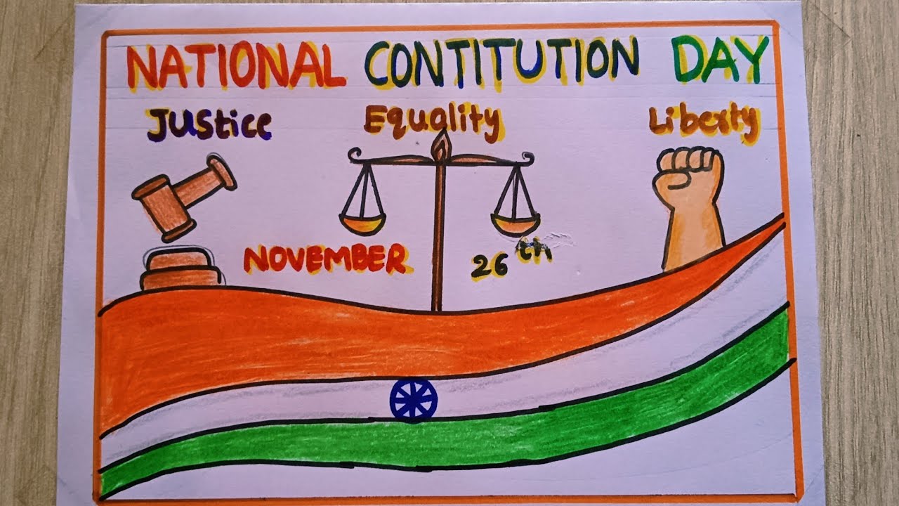National constitution day poster drawing easy - YouTube