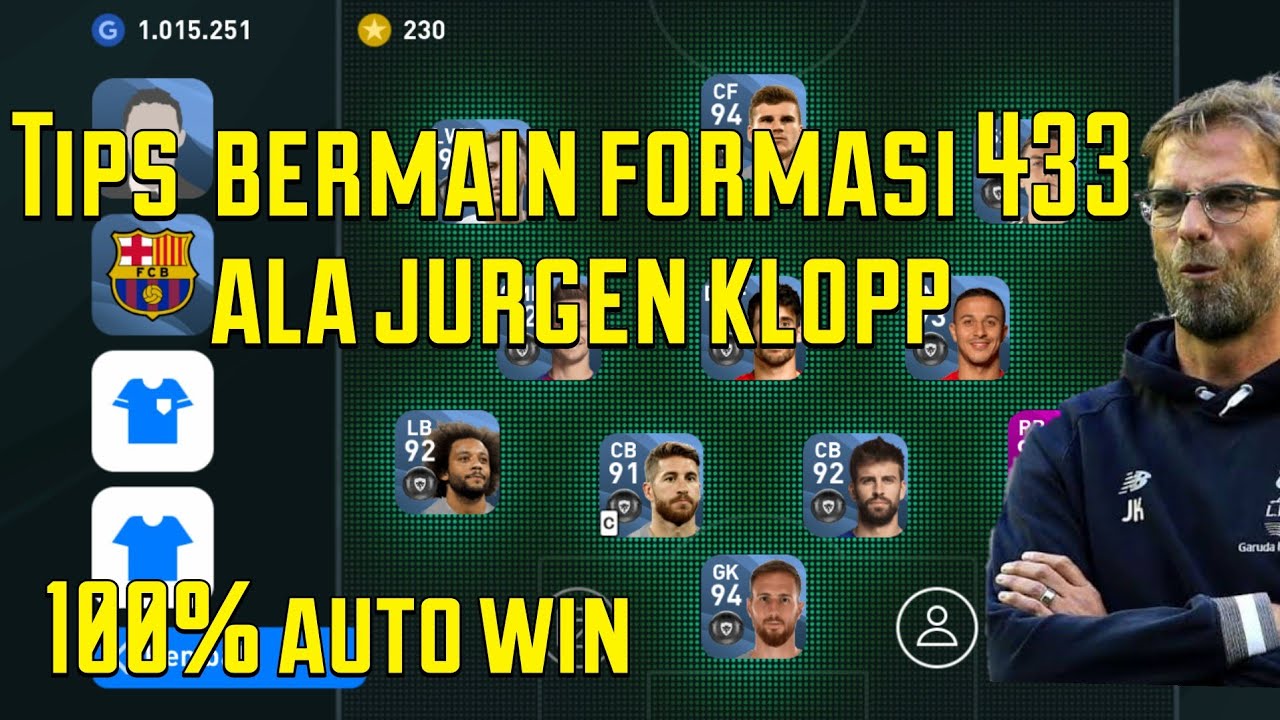 Tips pakai formasi 433 | main santuy tapi auto win! PES MOBILE 2020 ...