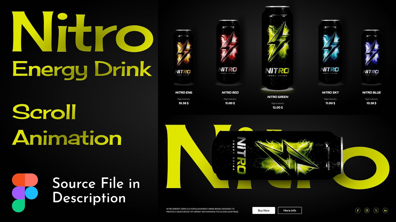 figma Scroll Animation | Nitro energy drink | File link in description ...