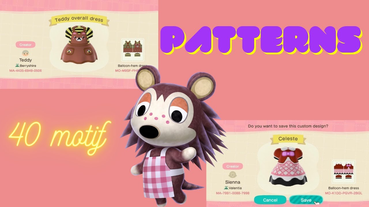 The 40 most beautiful patterns on Animal Crossing New Horizons - YouTube