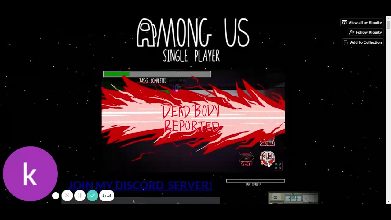 Among Us Single Player Fan game by Klopity - YouTube