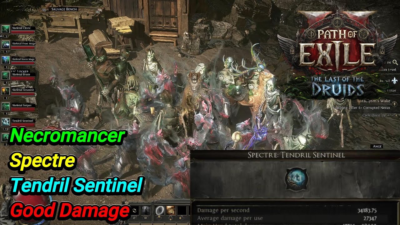 POE 2 / Necromancer / Spectre / Tendril Sentinel / Good Damage - YouTube