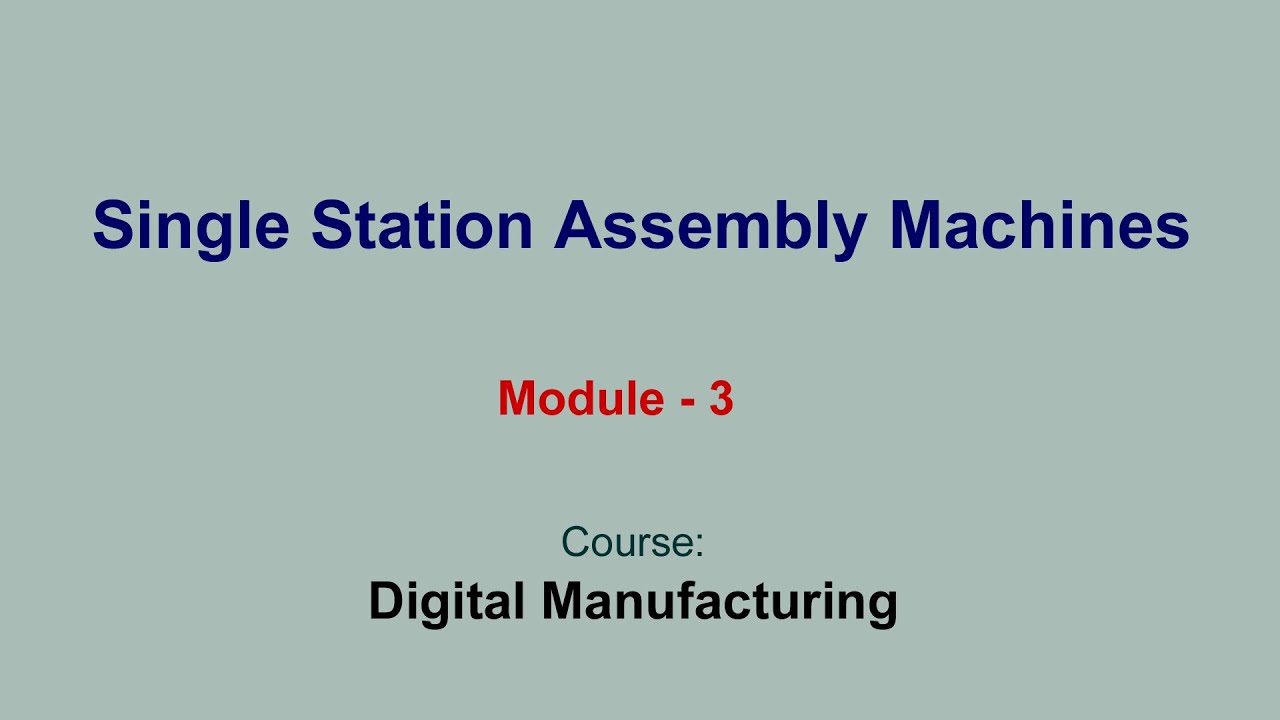 Single Station Assembly Machines - YouTube