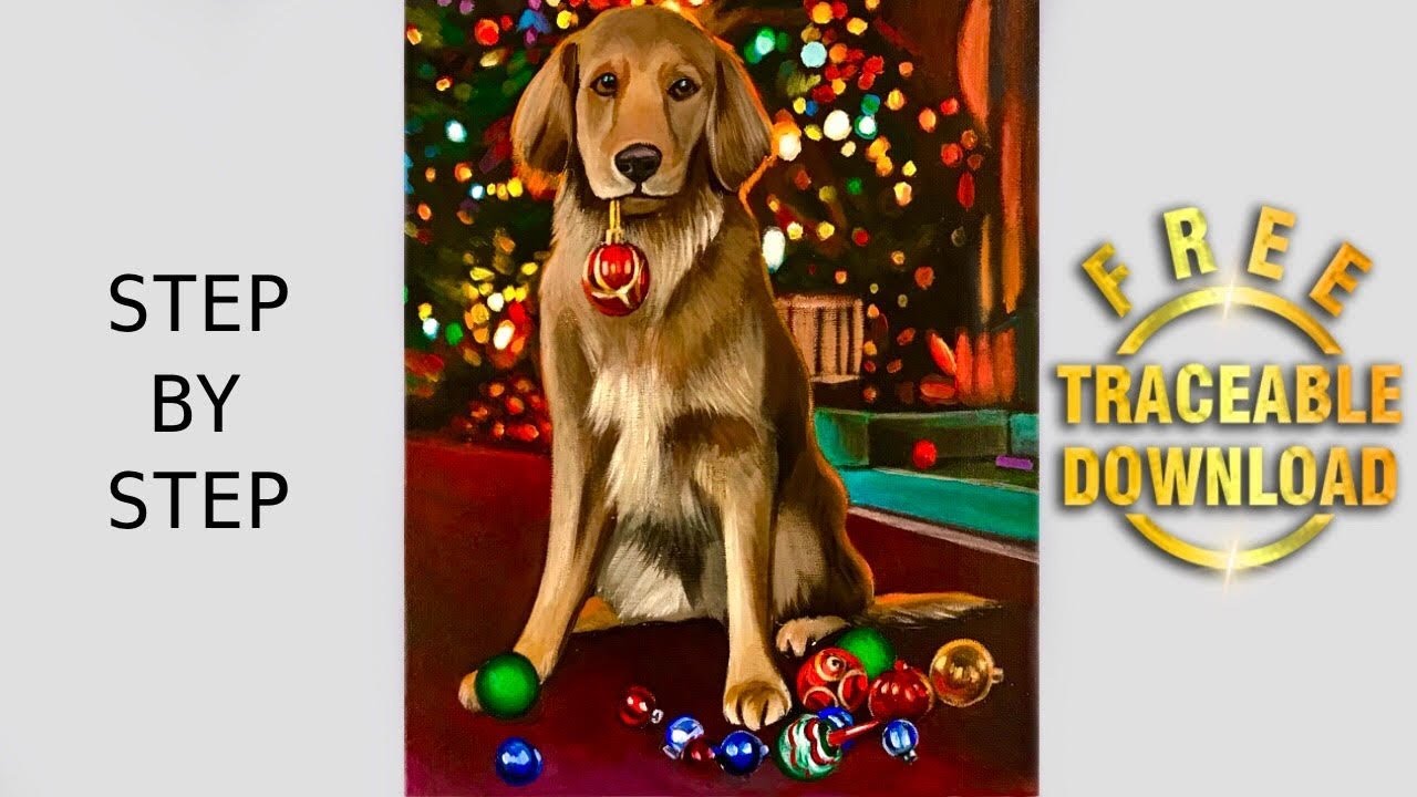 Dog Portrait STEP by STEP Acrylic Painting (CBF Presents) - YouTube