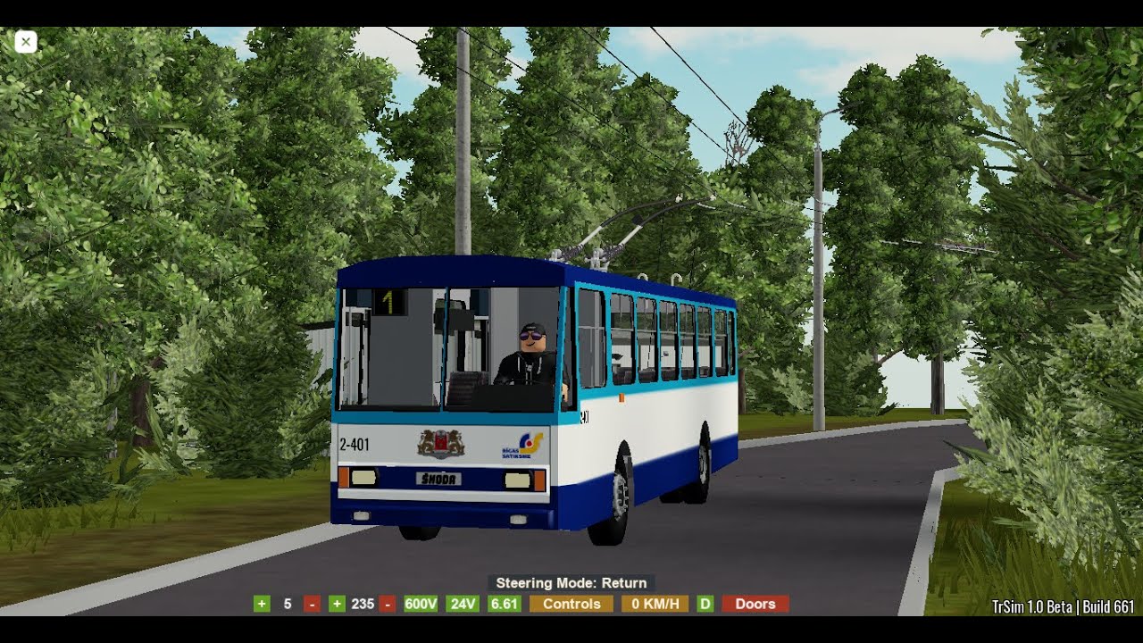 ROBLOX ------- Trolleybus Sim 1.0 [Beta]. Skoda 14Tr (Рига). Маршрут 1 ...
