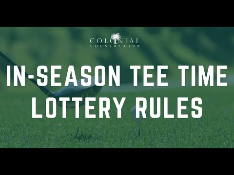 Lottery Tee Time System Rules - YouTube