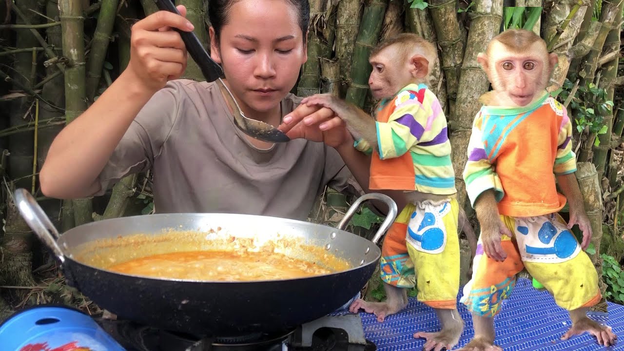 OMG !! Bede Waiting Test Tiek kreoung Recipe / Lovely Baby Monkey Bede ...