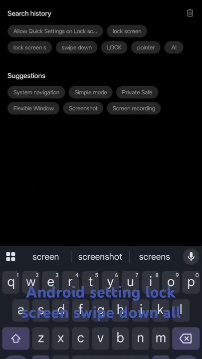 Android setting lock screen swipe down all - YouTube