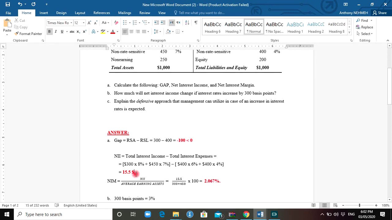 Chapter 5- How to calculate the dollar gap? - Solution of Problem 2 ...