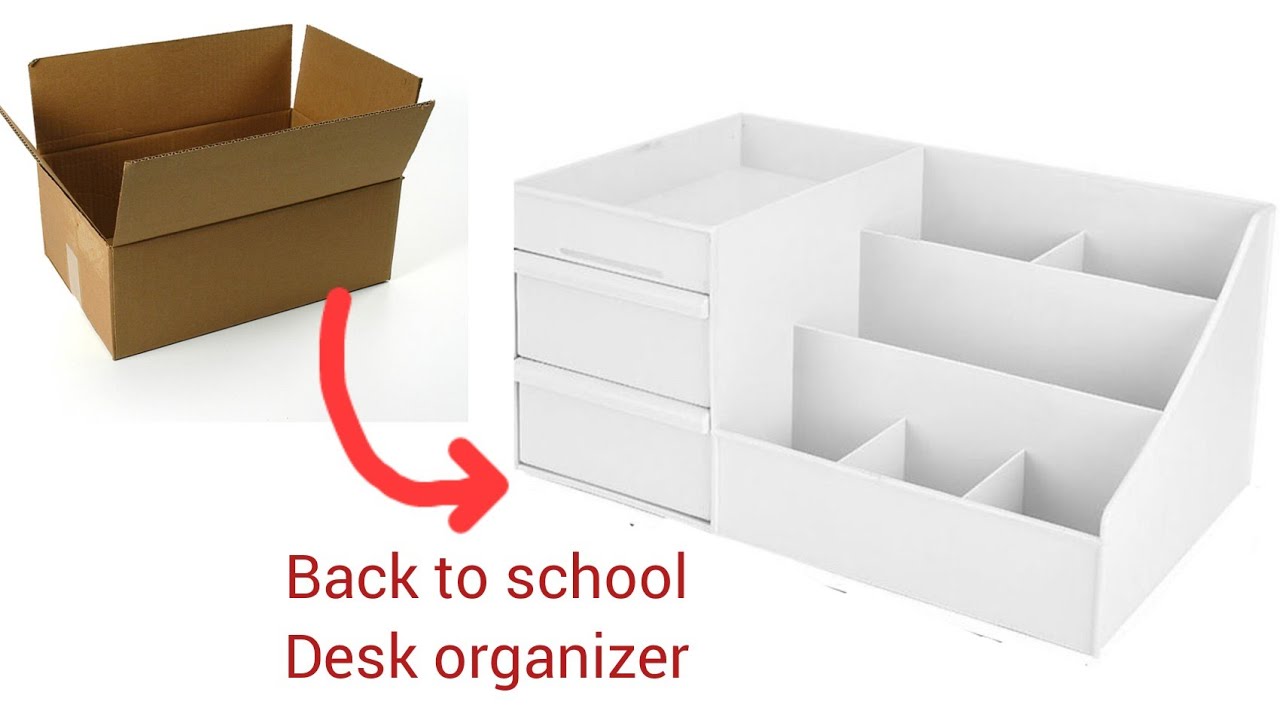 DIY homemade desk organizer 😲 from cardboard | Best out of waste idea ...