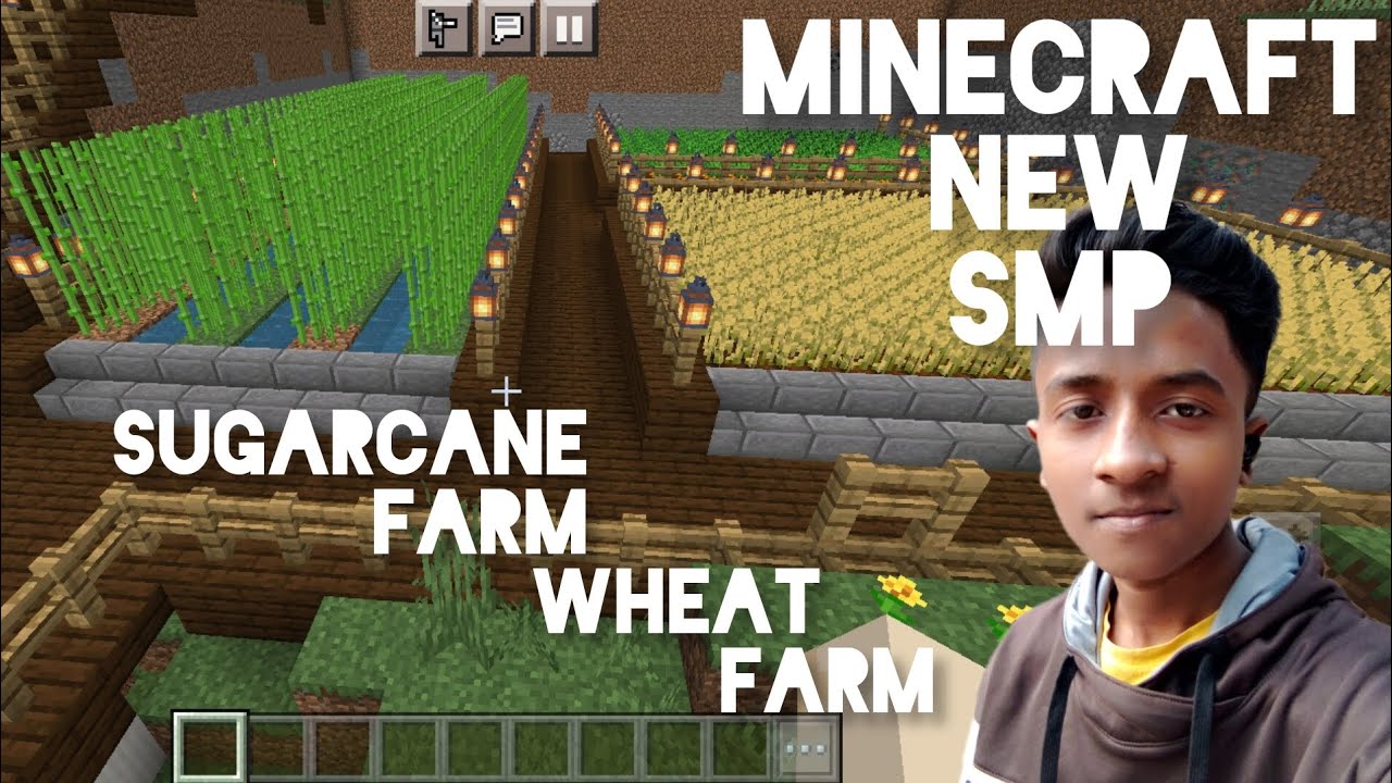 MINECRAFT NEW SMP SUGARCANE FARM 🤩 WHEAT FARM🏞🏘 - YouTube