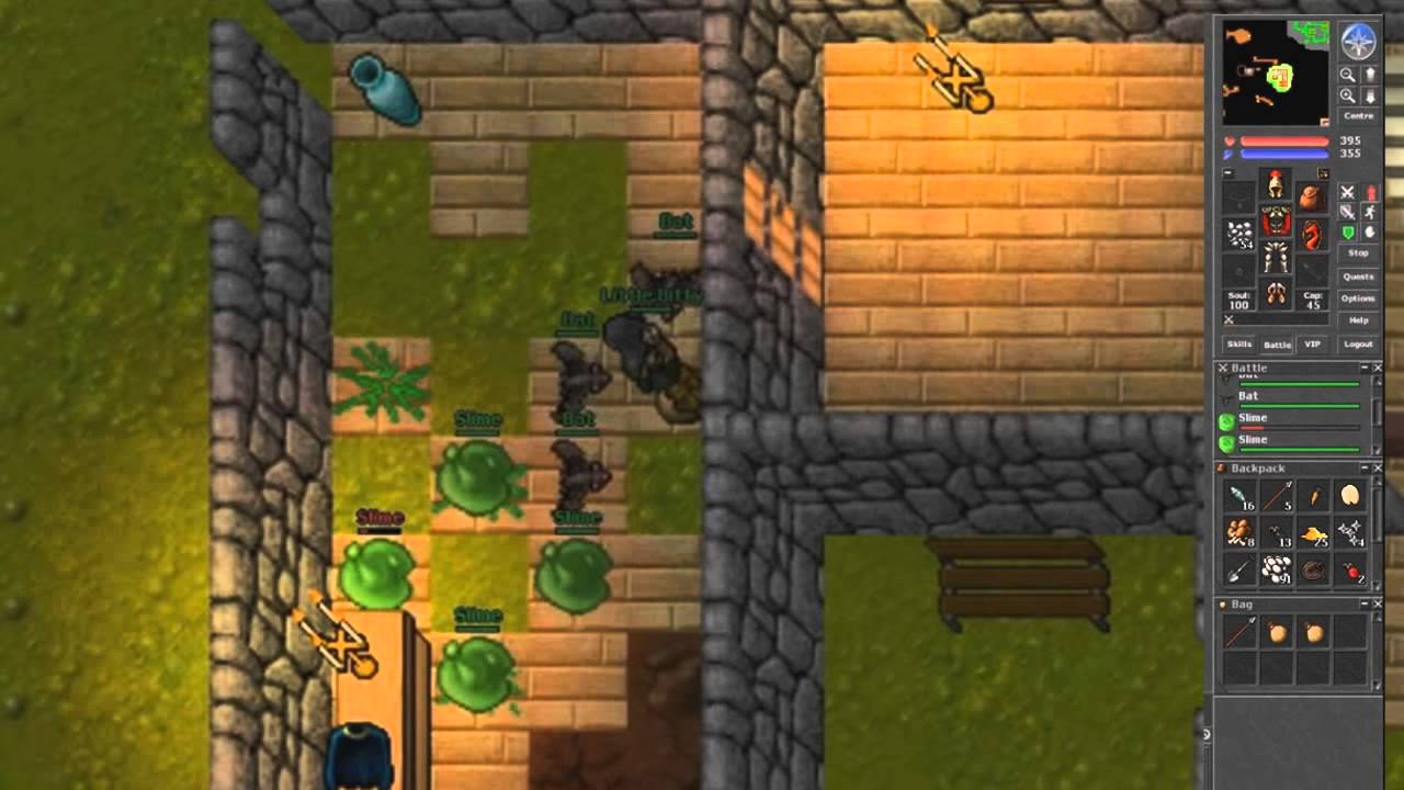 Tutorial de como Treinar com Slimes e Zubats - Tibia - YouTube