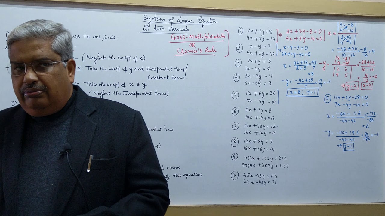 4) SOLVE THE SYSTEM OF LINEAR EQUATIONS IN TWO VARIABLES BY SHORT CUT ...
