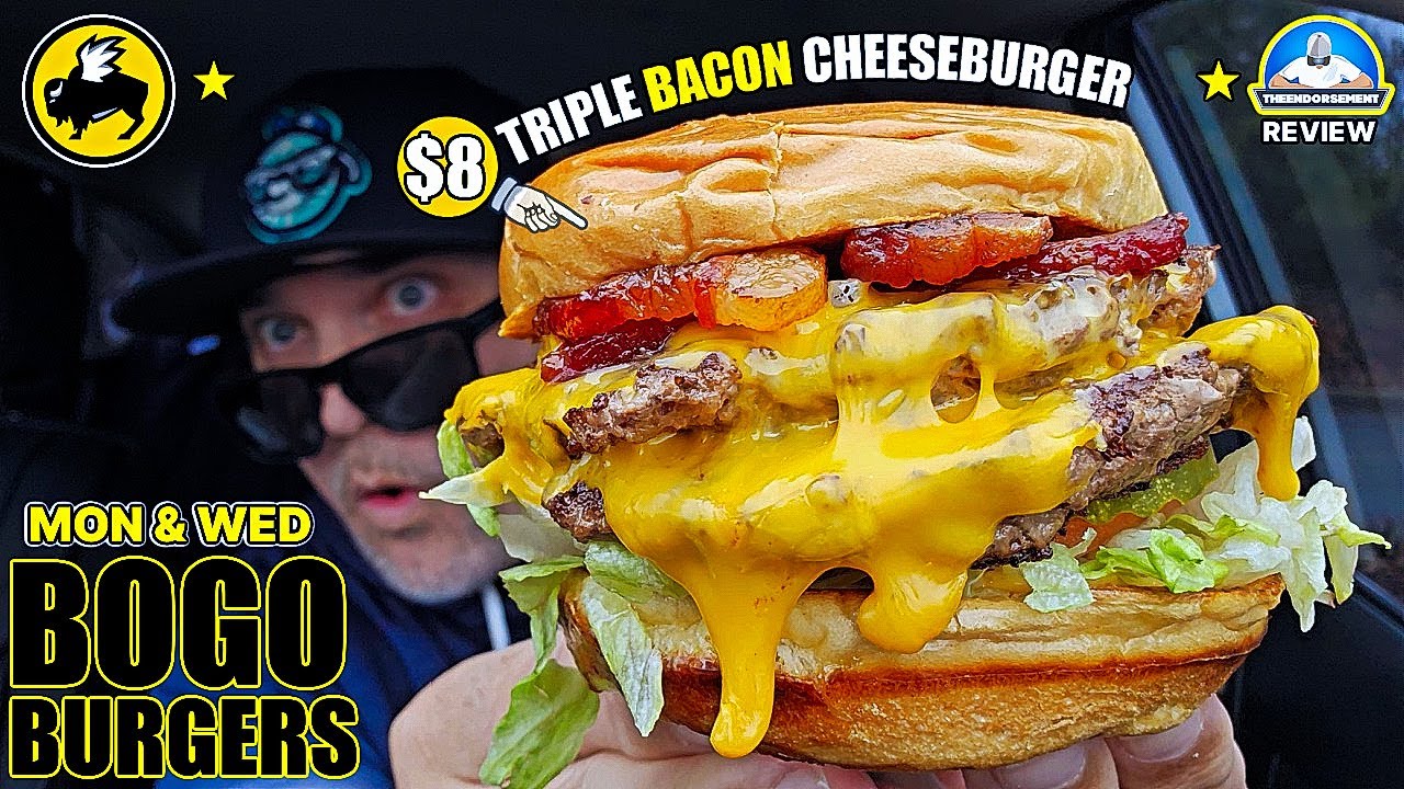 Buffalo Wild Wings® Triple Bacon Cheeseburger Review! 🦬🥓🥓🥓🍔 | BOGO ...