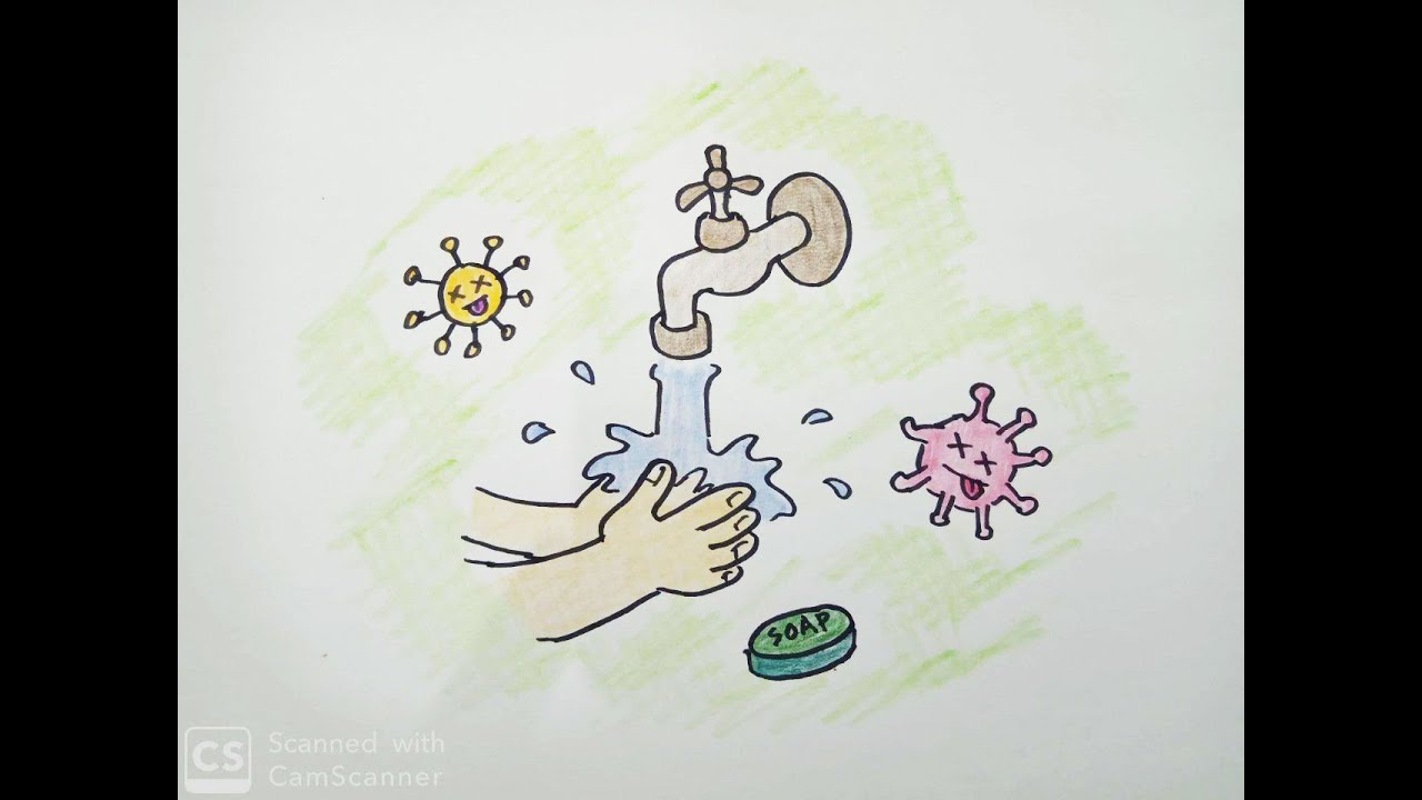 how to draw washing hand cartoon easy - YouTube