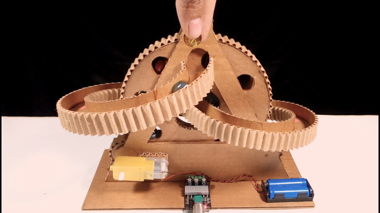 Marble run machine from cardboard | Marble race machine | marble game ...