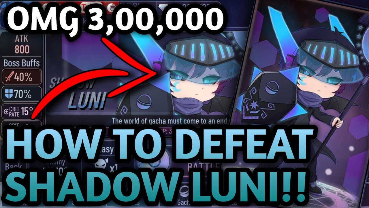 How to defeat shadow luni | Gacha club tips and tricks - YouTube