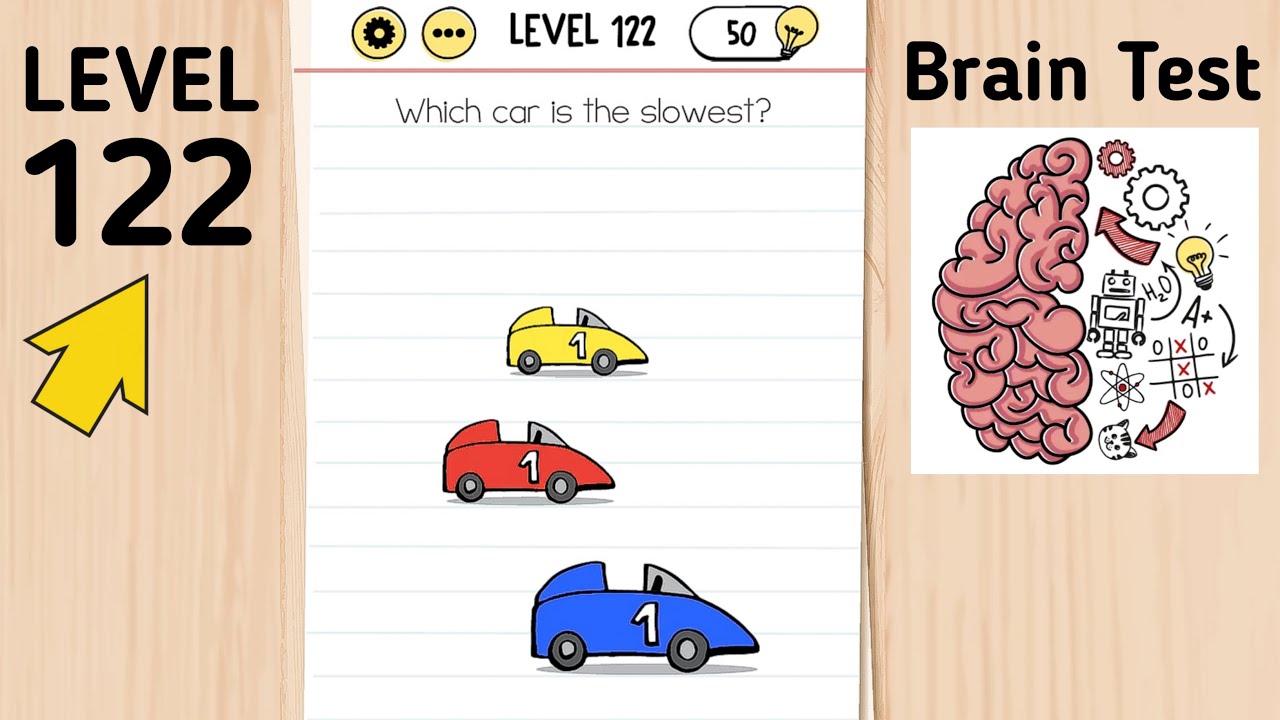Brain Test Level 122 Which Car Is The Slowest? - YouTube