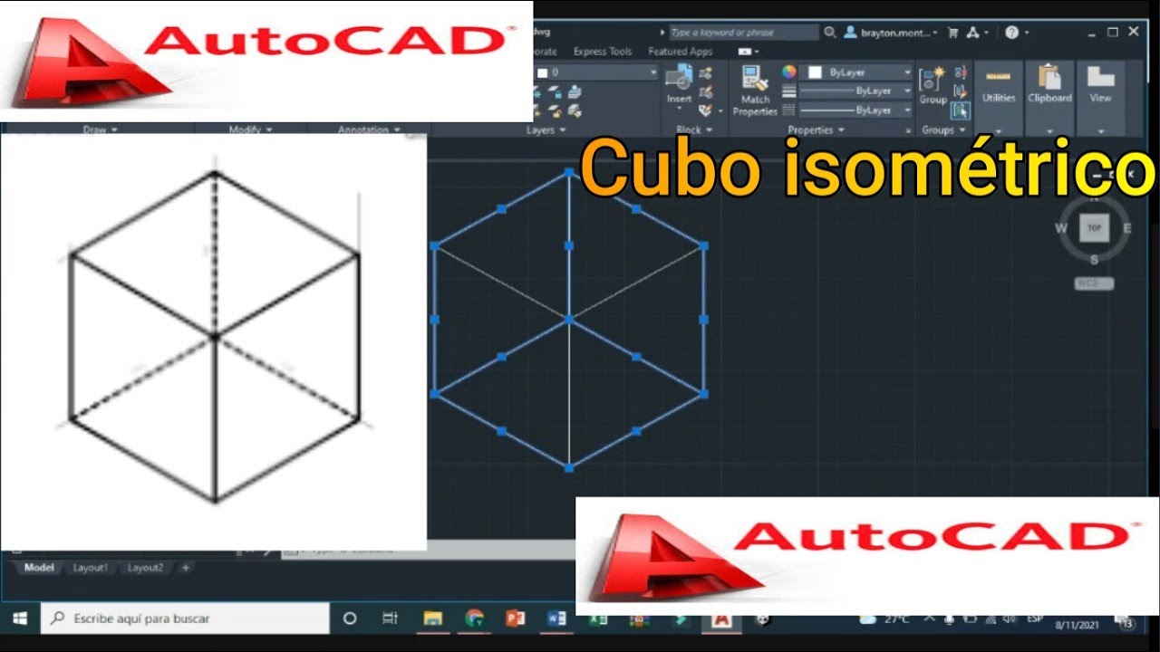 ¿ Como hacer un cubo Isométrico en AutoCAD.? - YouTube