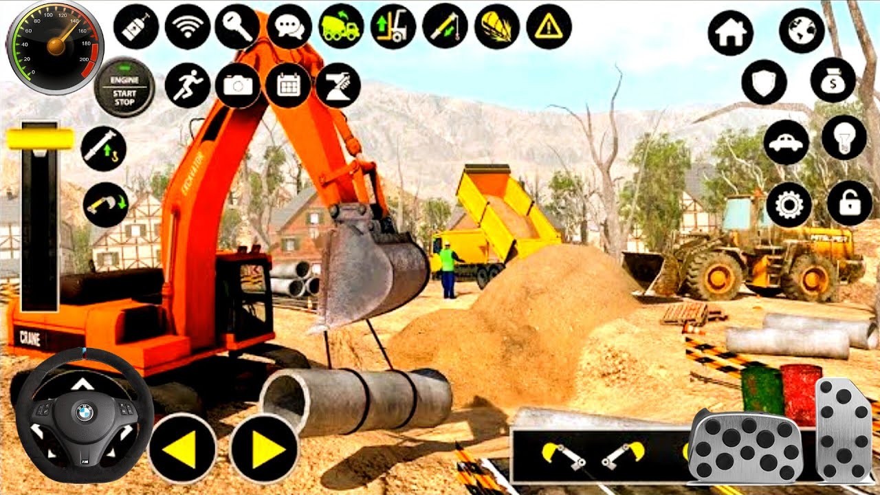 426 auto truck loading sand through road game - forklifter truck ...