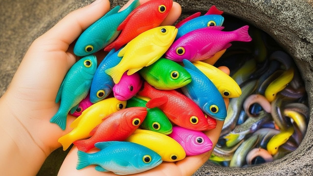 Catch Stranger Freshwater Aquarium Fish In Giant Colorful Egg, pencil ...