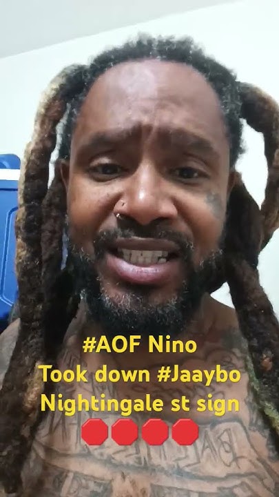 #aof nino takes down 👎 nightingale st sign 🛑🛑#jaaybo HOOD 👀💯👌🩸 - YouTube