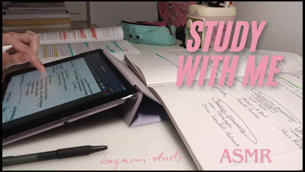 study with me asmr / no bgm / pencil asmr / writing on ipad sound / 筆記音 ...