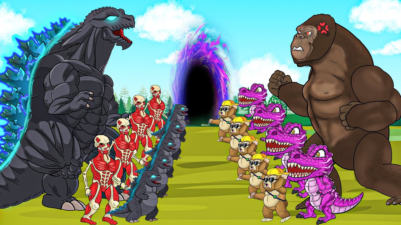 Confrontation Kong x Godziila King - TiTan, Purple Crocodile, Godzilla And Kong Baby Compassion ...