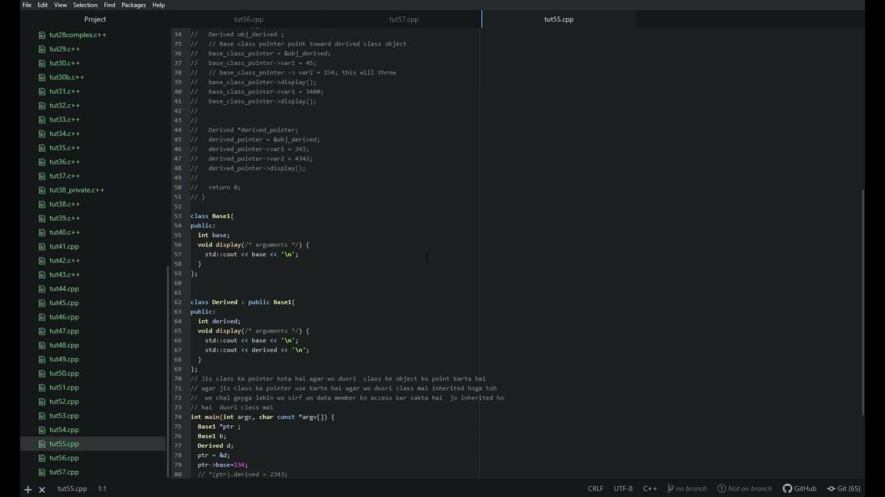 C++ language notes 51 OOPs 33 about pointers to derived class - YouTube