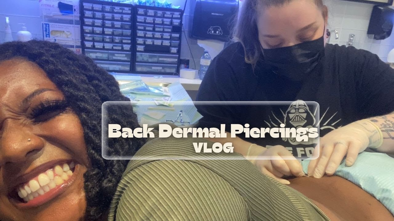 Back Dermal piercings | Dermal piercing | Back dimples piercing ...