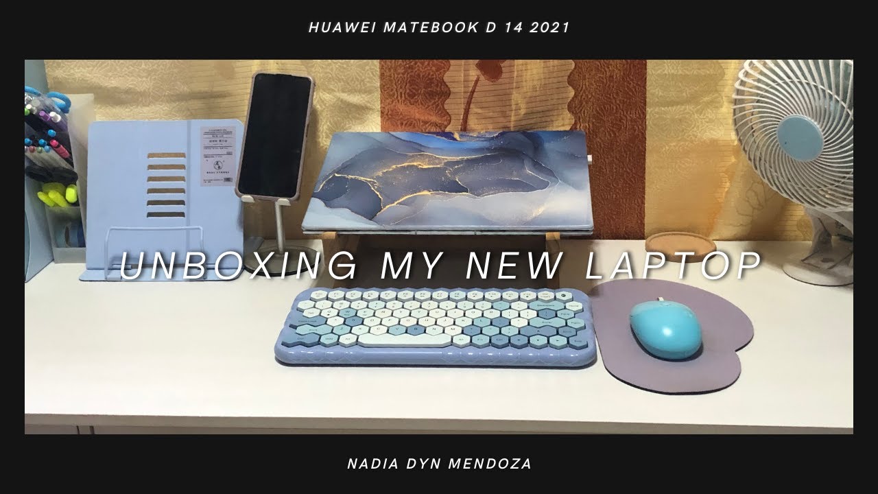 aesthetic unboxing my new laptop + accessories | Huawei Matebook D14 ...