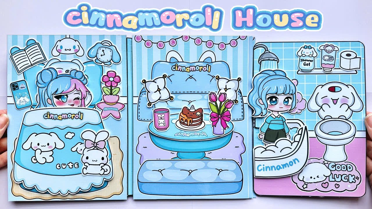 [ Paper DIY ] Sách trò chơi bóc dán Cinnamoroll x Gacha Life | ASMR ...