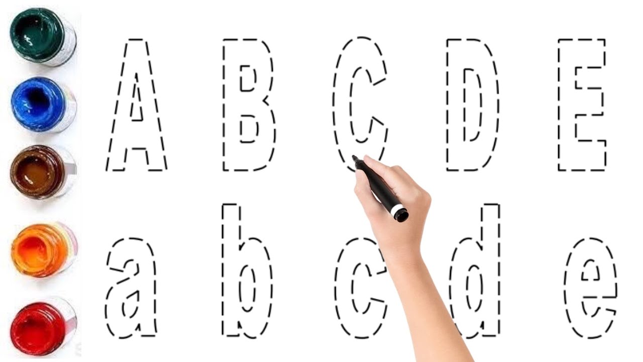 Alphabet ABCDE For Kids | Easy Learn To Draw & Paint ABC For Preschool ...