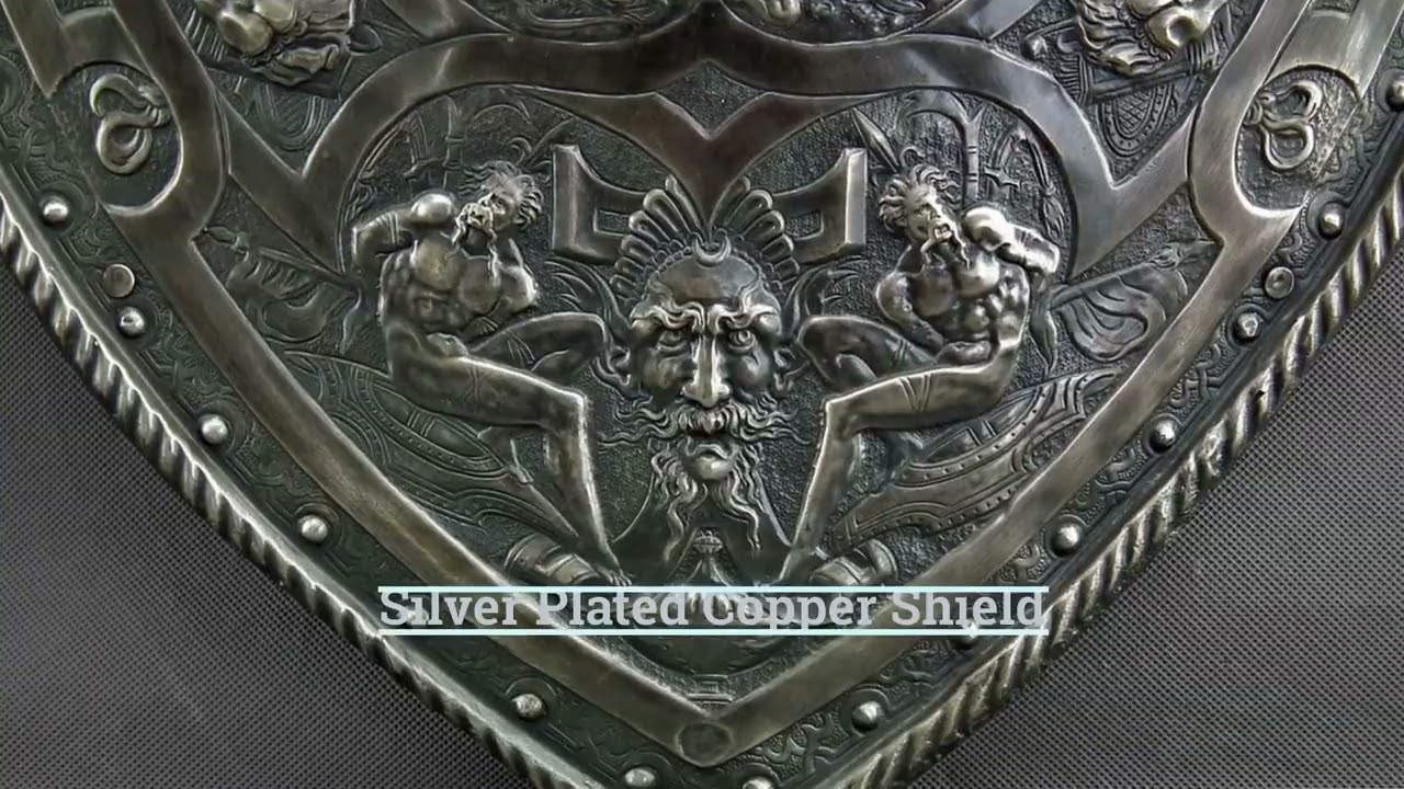 Antique 19th Century Silver Plated Copper Shield In 16th Century ...