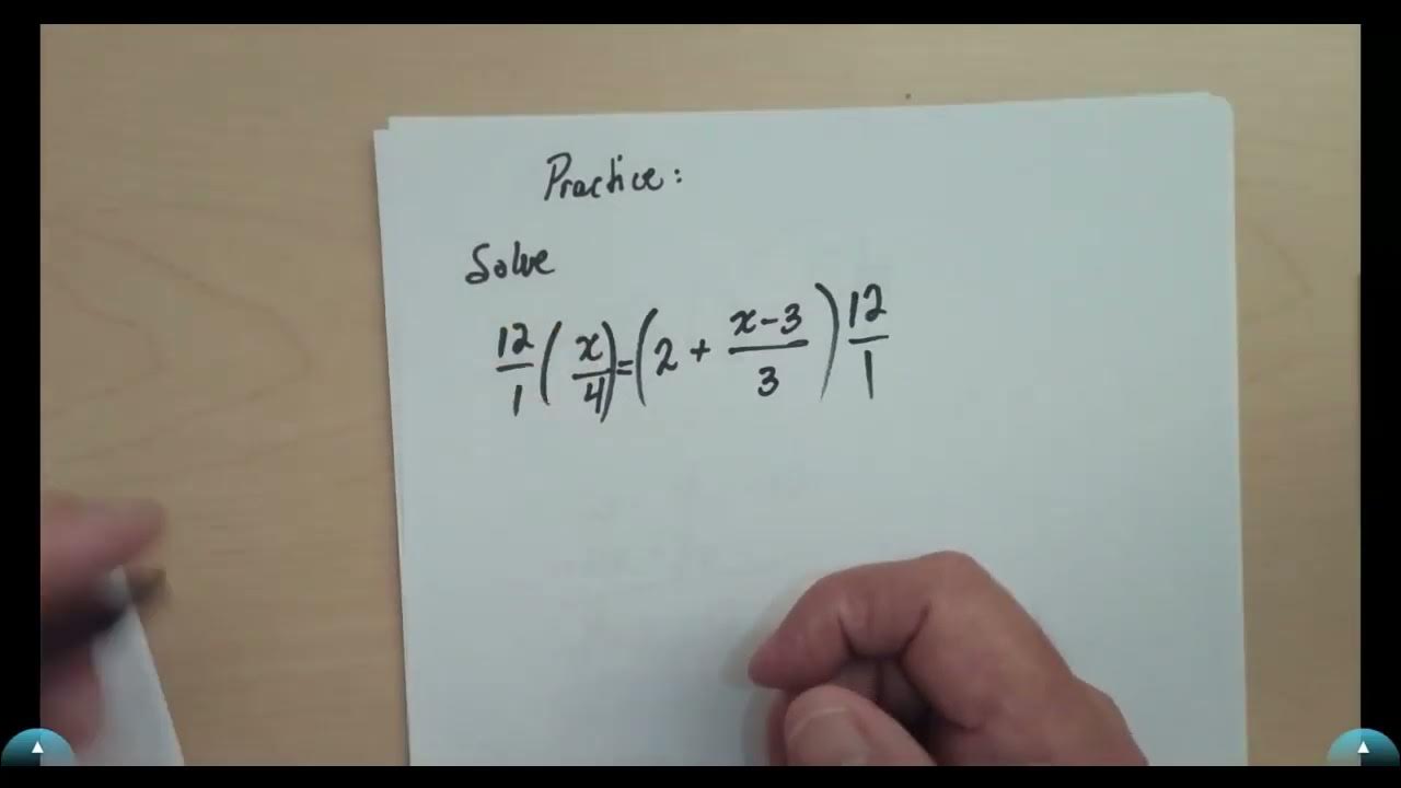 Solving Linear Equations Involving Fractions 3 - YouTube