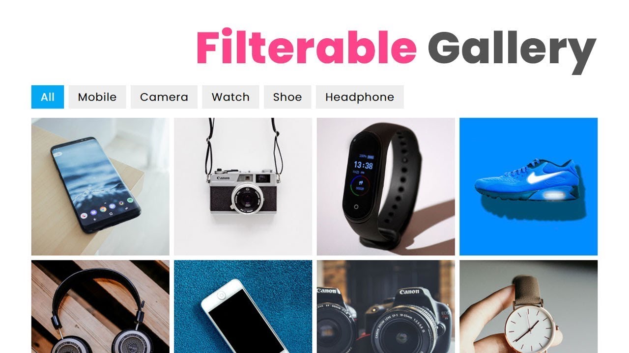 Create Portfolio Filter Gallery with CSS & JavaScript fully explained ...