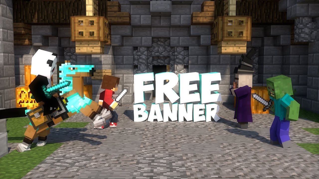 Minecraft - FREE Banner / Thumbnail - Cinema 4D! - YouTube