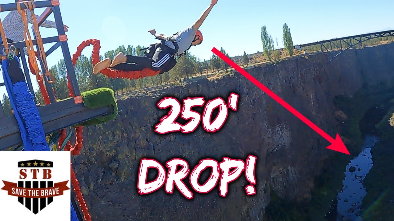 Jumping 250' Off The Tallest Bungee Jump in North America - YouTube