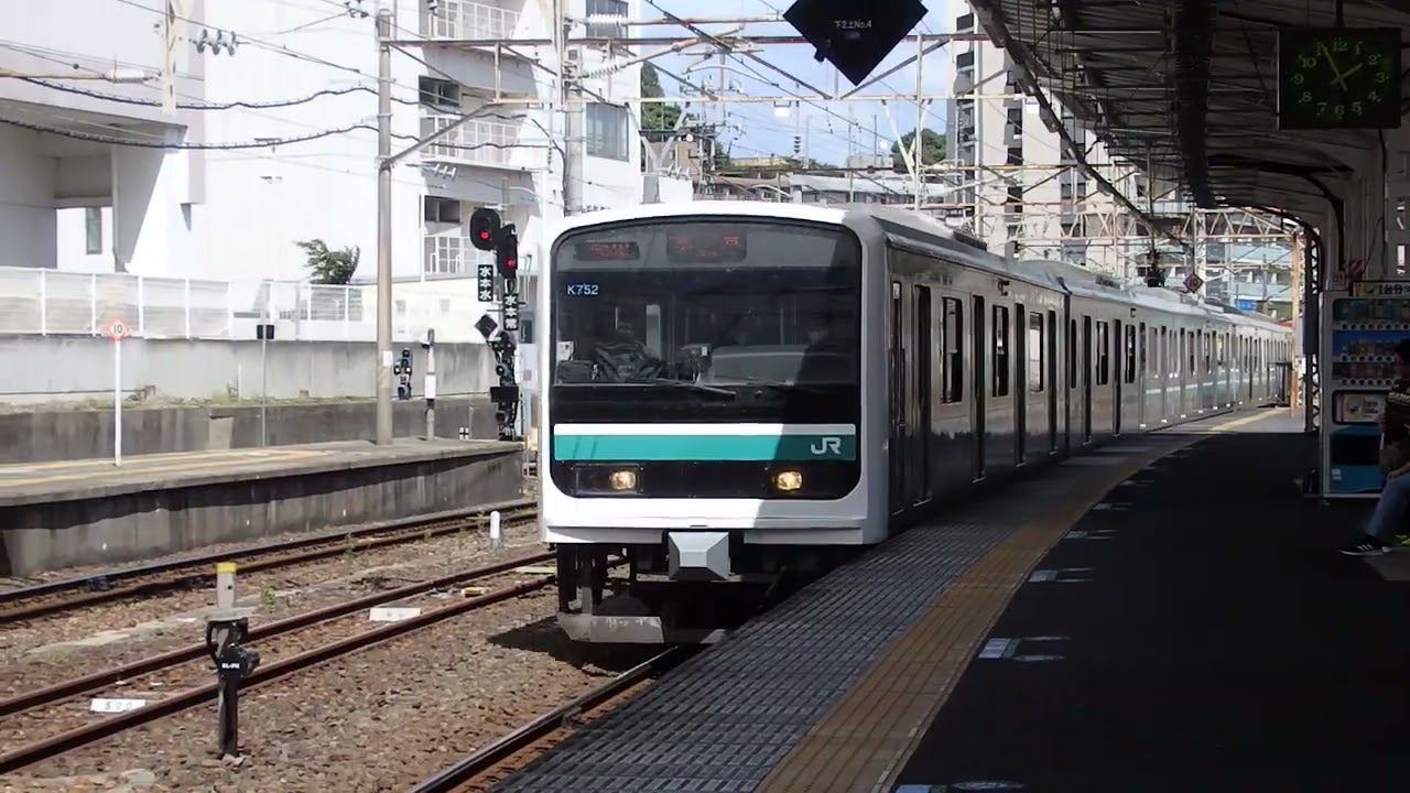 常磐線E501系K752編成(前面,側面表示機LED) 当駅止まり 水戸駅到着！ - YouTube